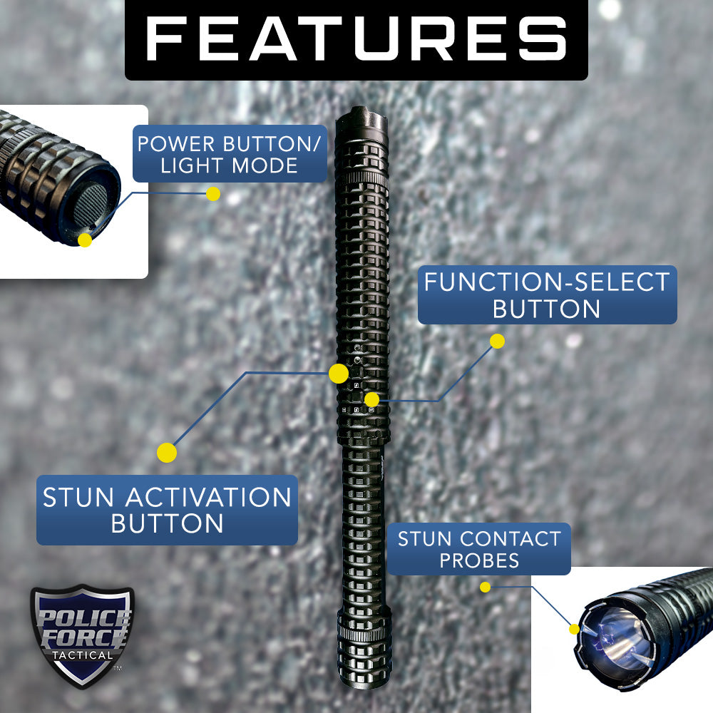 Tactical 12,000,000* Stun Baton Flashlight | Police Force Wholesale ...
