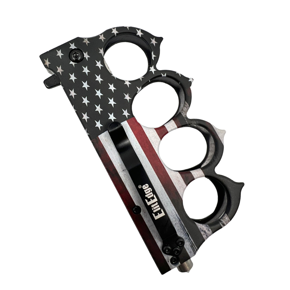 American Flag 5" Spring Assisted Knuckle Knife w/ Spikes & Window Brea ...