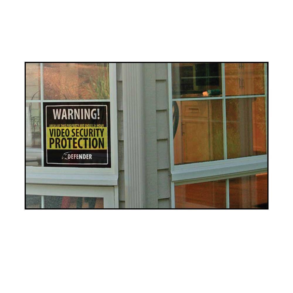 Defender Indoor Video Security System Warning Sign w/Stickers ...